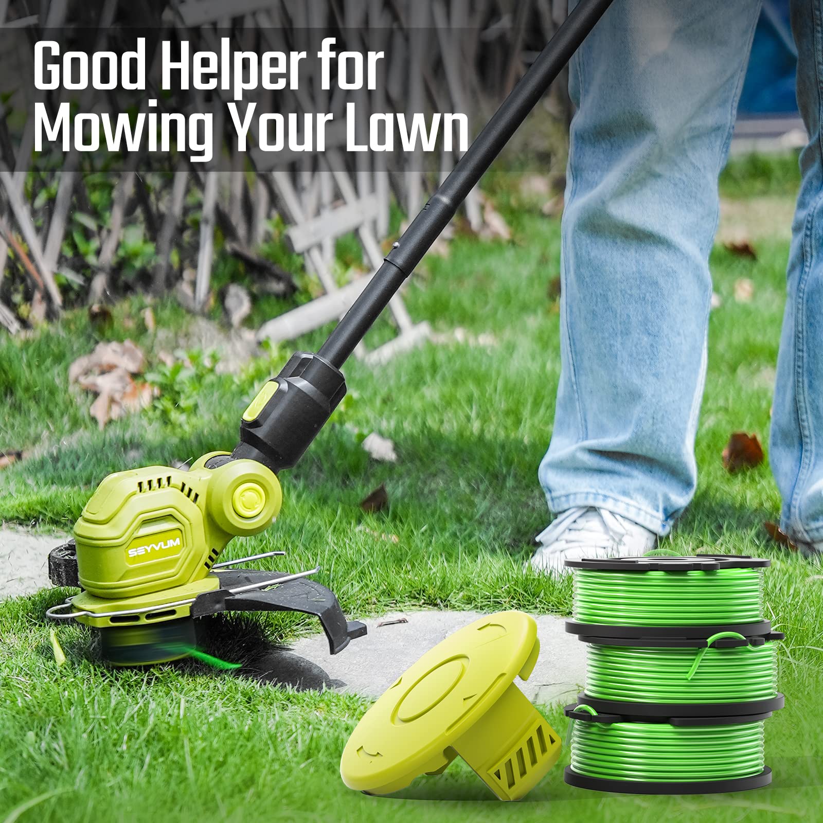 SEYVUM Trimmer Spool Line, Edger Spool Line, 0.065-inch Weed Eater Spo